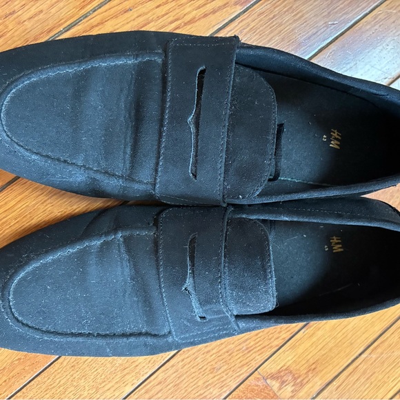 H&M | Shoes | Hm Black Suede Loafers Sleek Minimalist Design | Poshmark